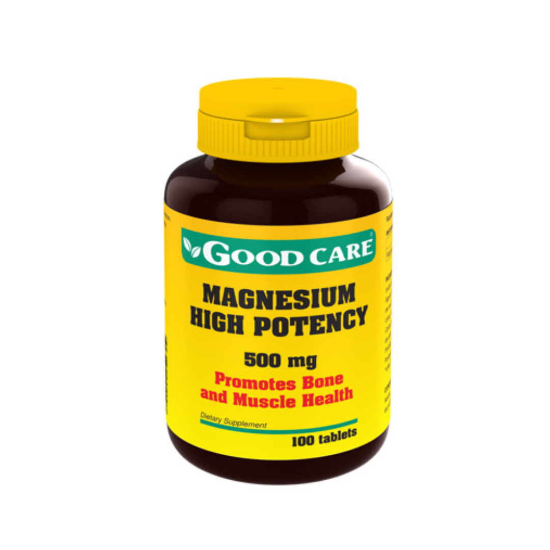 Magnesium High Potency 500mg 100 comp – Good Care | Nutribem